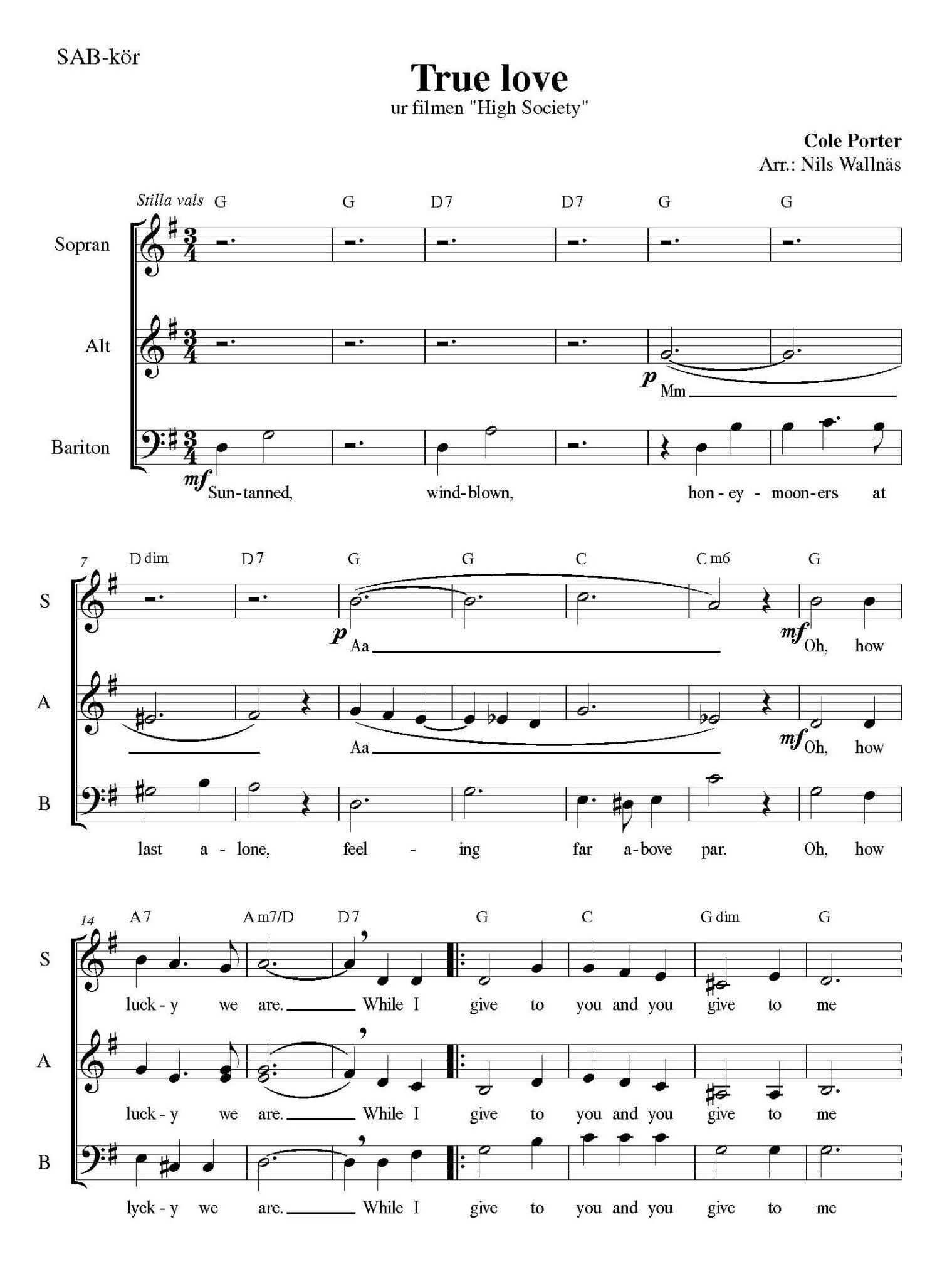 True love – SAB – Ynde Music Förlag